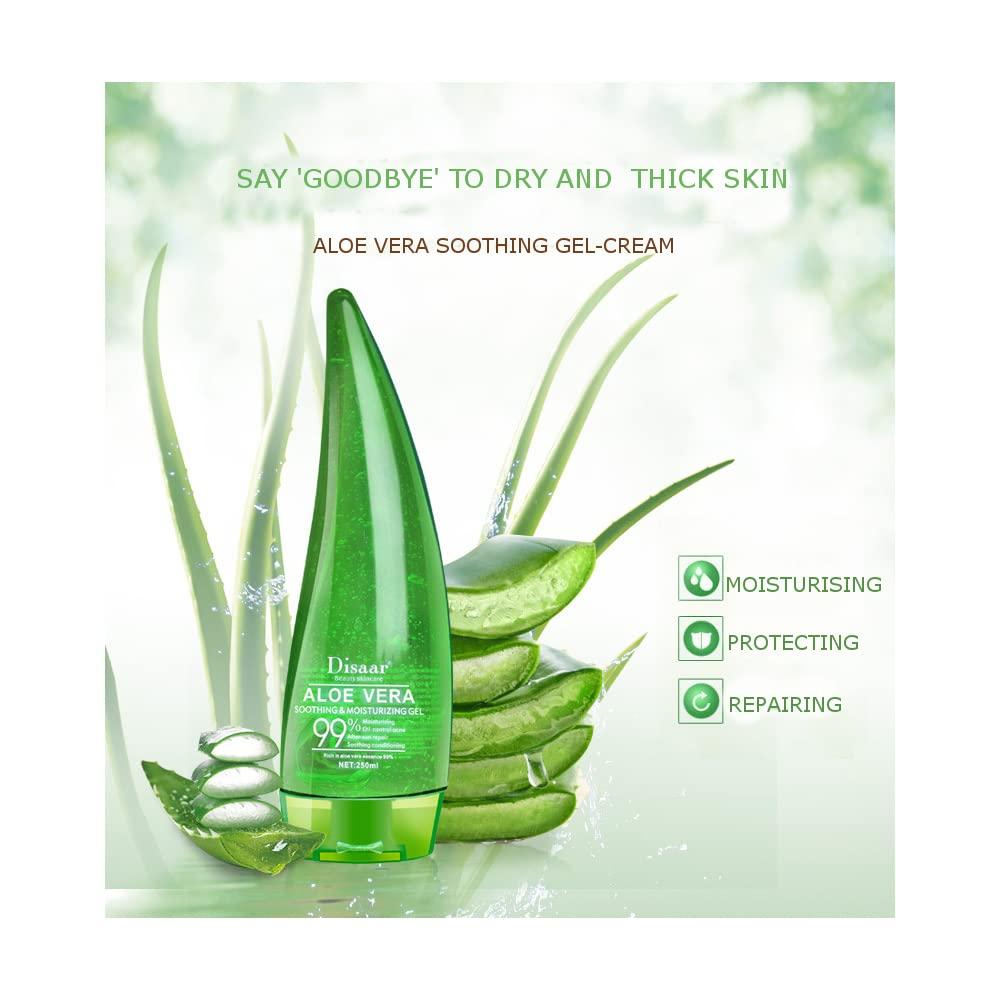 DISAAR BEAUTY Aloe Vera Gel 99% - Soothing & Moisturizing, Oil Control ...