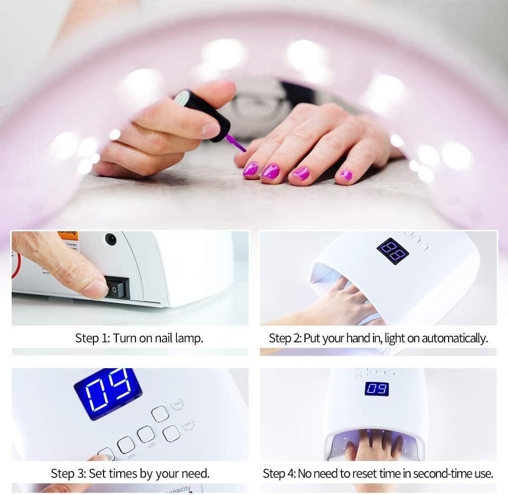 Rechargeable UV LED Nail Lamp with Automatic Sensor | Cordless Gel Nail ...