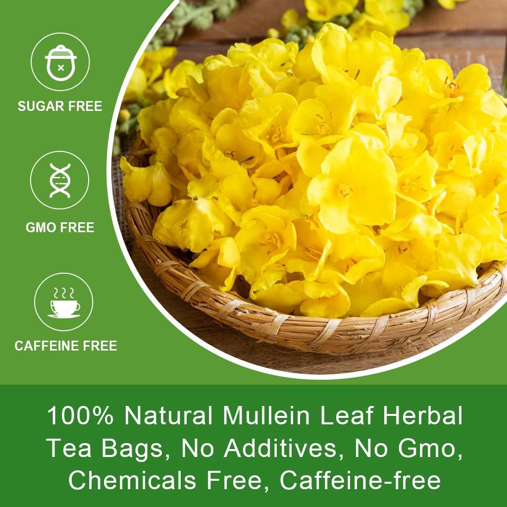 Mullein Tea Bags - Natural Lung Cleanse and Respiratory Support - 40 ...