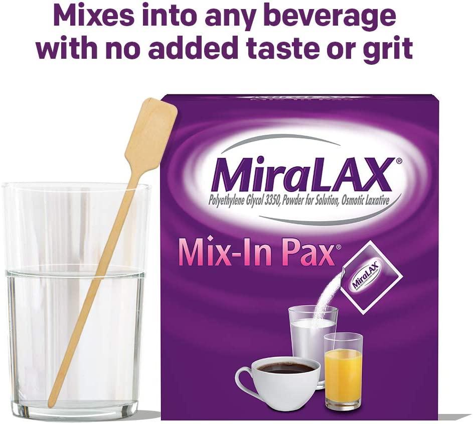 MiraLAX Laxative Powder 40 Count Single Dose Packets for Gentle ...