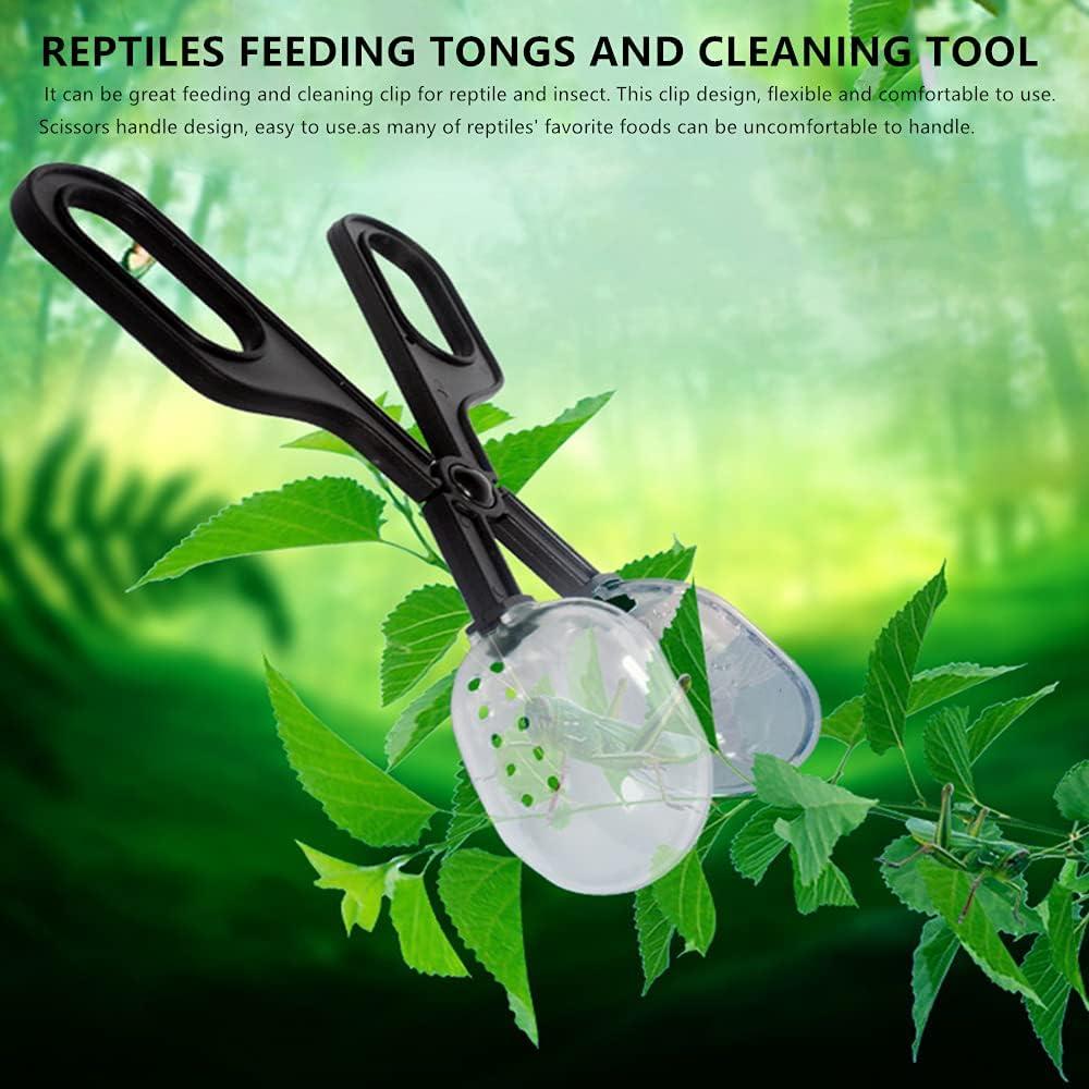 NA 3 Pieces Reptile Feeding Clip Tongs Reptile Feeding Scooper Clamp ...
