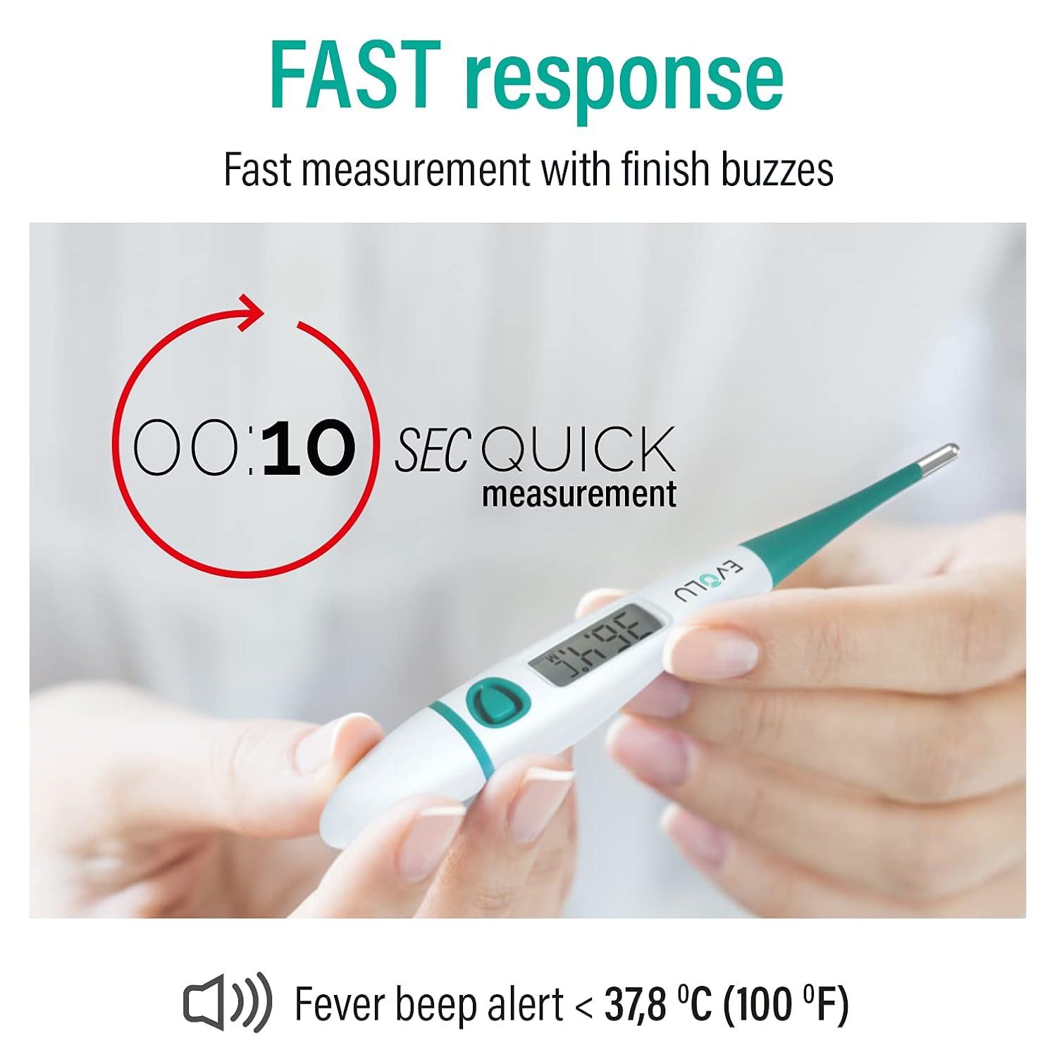 Buy Evolu Waterproof Flexible Digital Thermometer - Fast 10 Sec ...