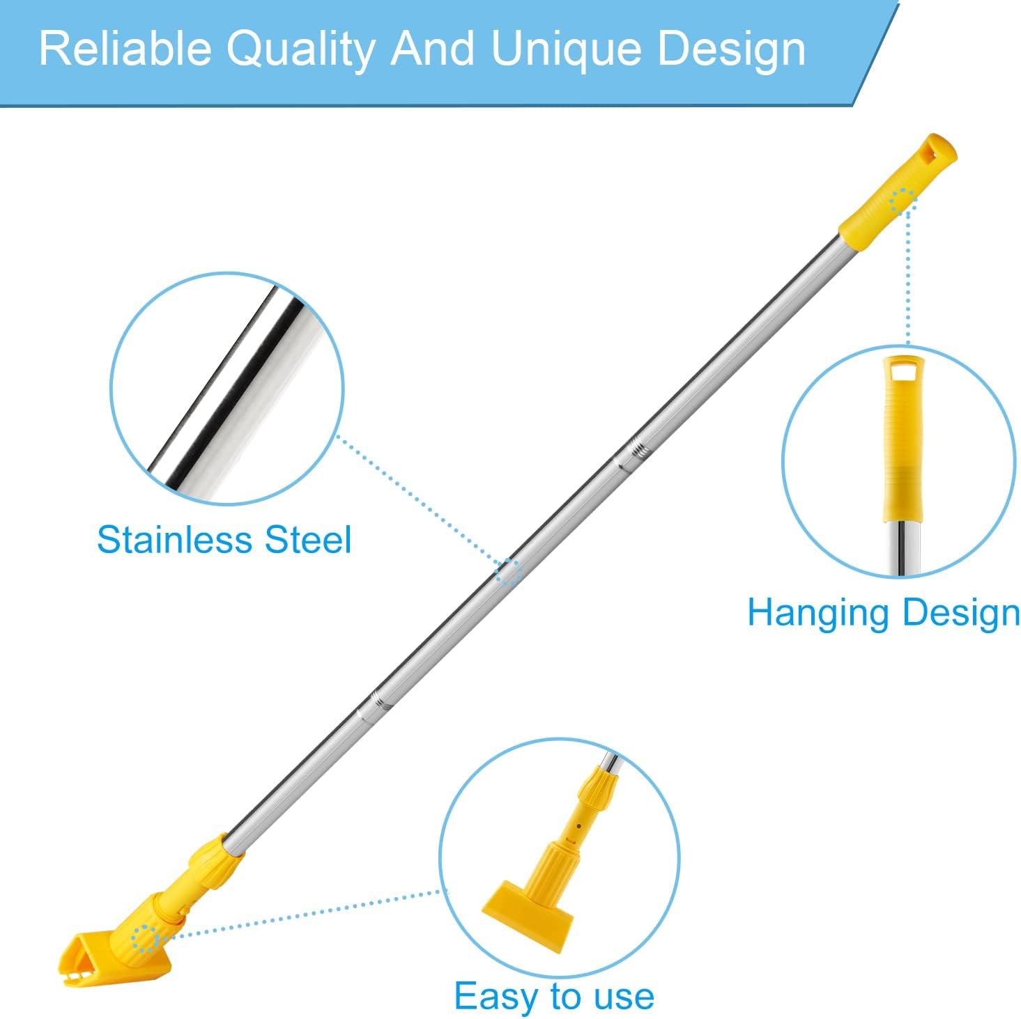 Luvenia 62-inch Commercial Iron Mop Handle - Heavy Duty Adjustable ...
