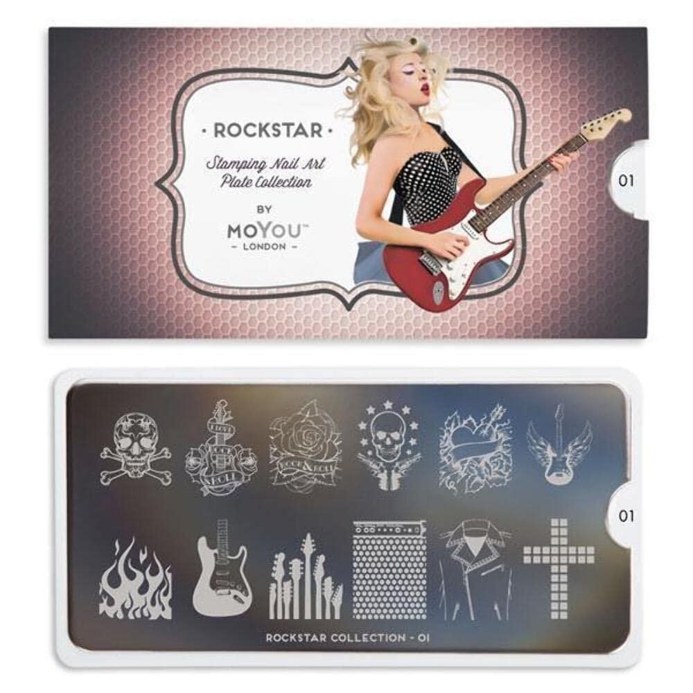 MoYou London Rockstar Collection 01 - Rockstar 01 Nail Art Stamps ...