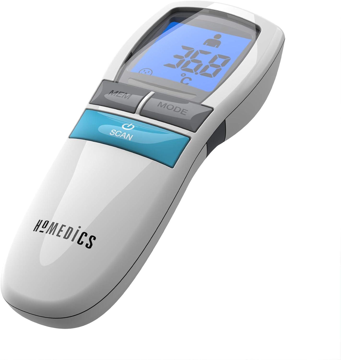 HoMedics No Touch Infrared Thermometer - Non-Contact Portable Forehead ...