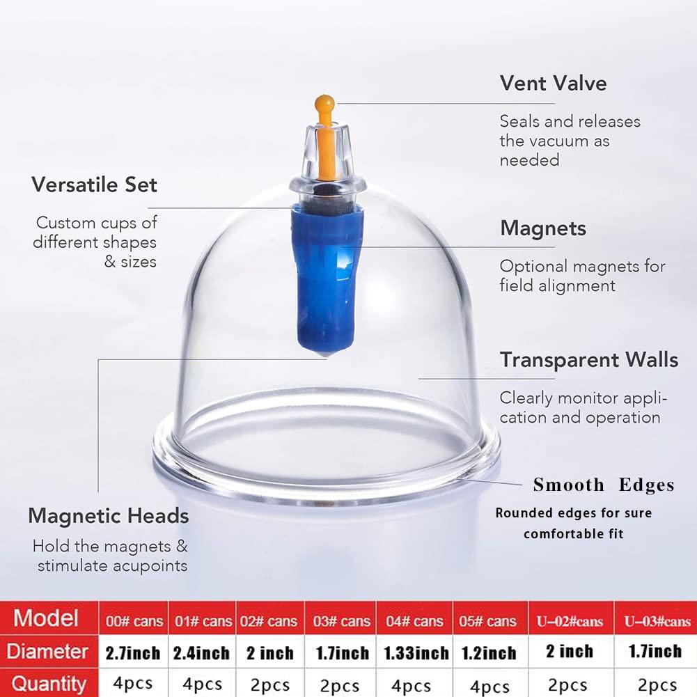 24-Piece Chinese Professional Cupping Therapy Set for Effective Cupping ...