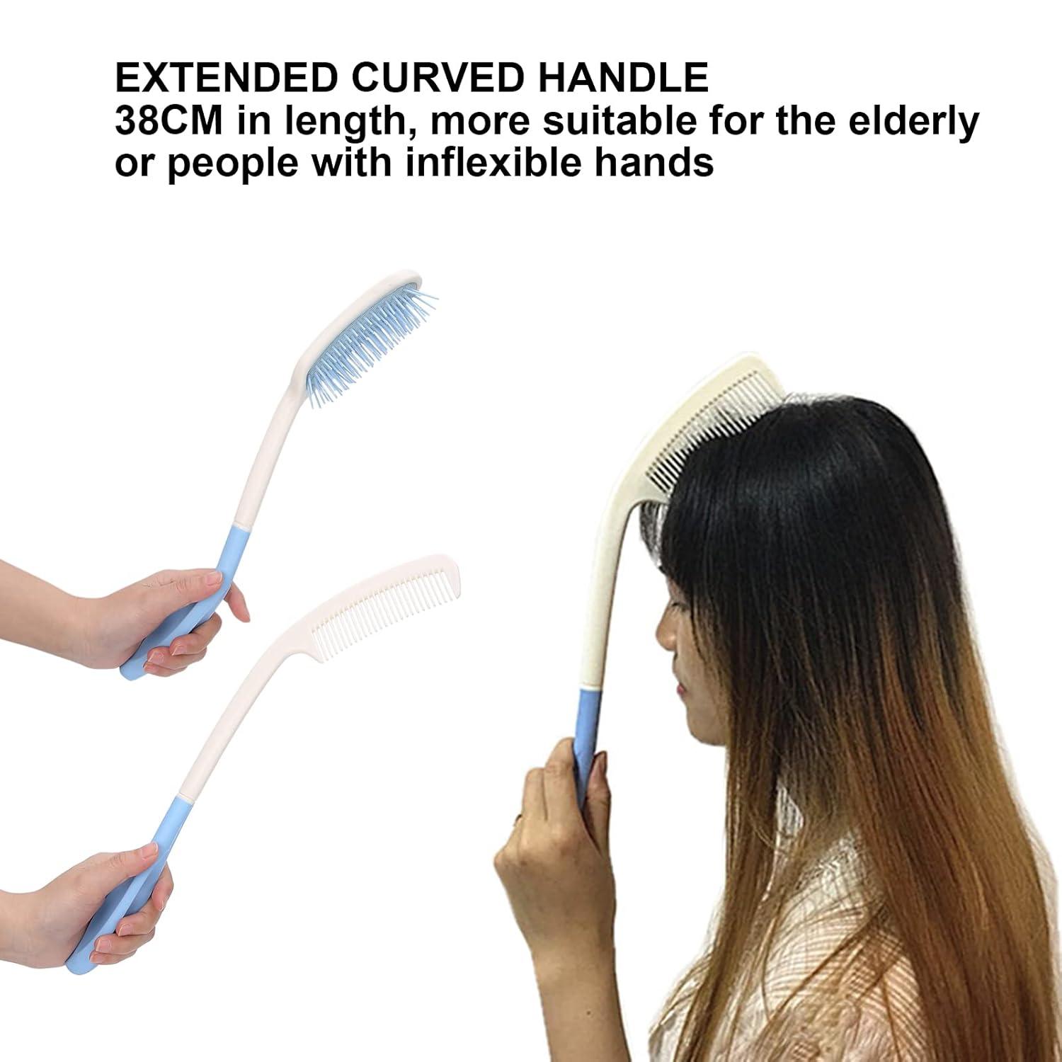 Ergonomic Long Handle Comb for Elderly & Disabled - Comfort & Massage ...