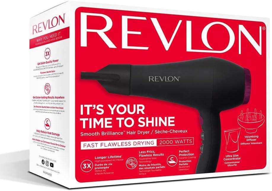 Revlon Perfect Heat 2000W Smooth Brilliance AC Motor Hair Dryer ...