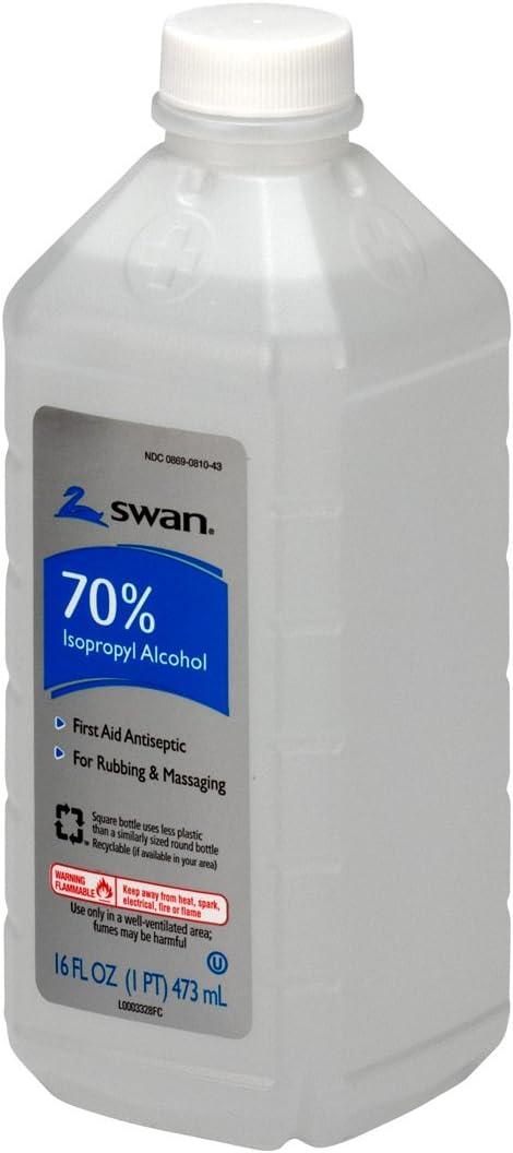 Swan Isopropyl Alcohol 70% 16 oz - Disinfectant and Antiseptic Solution ...