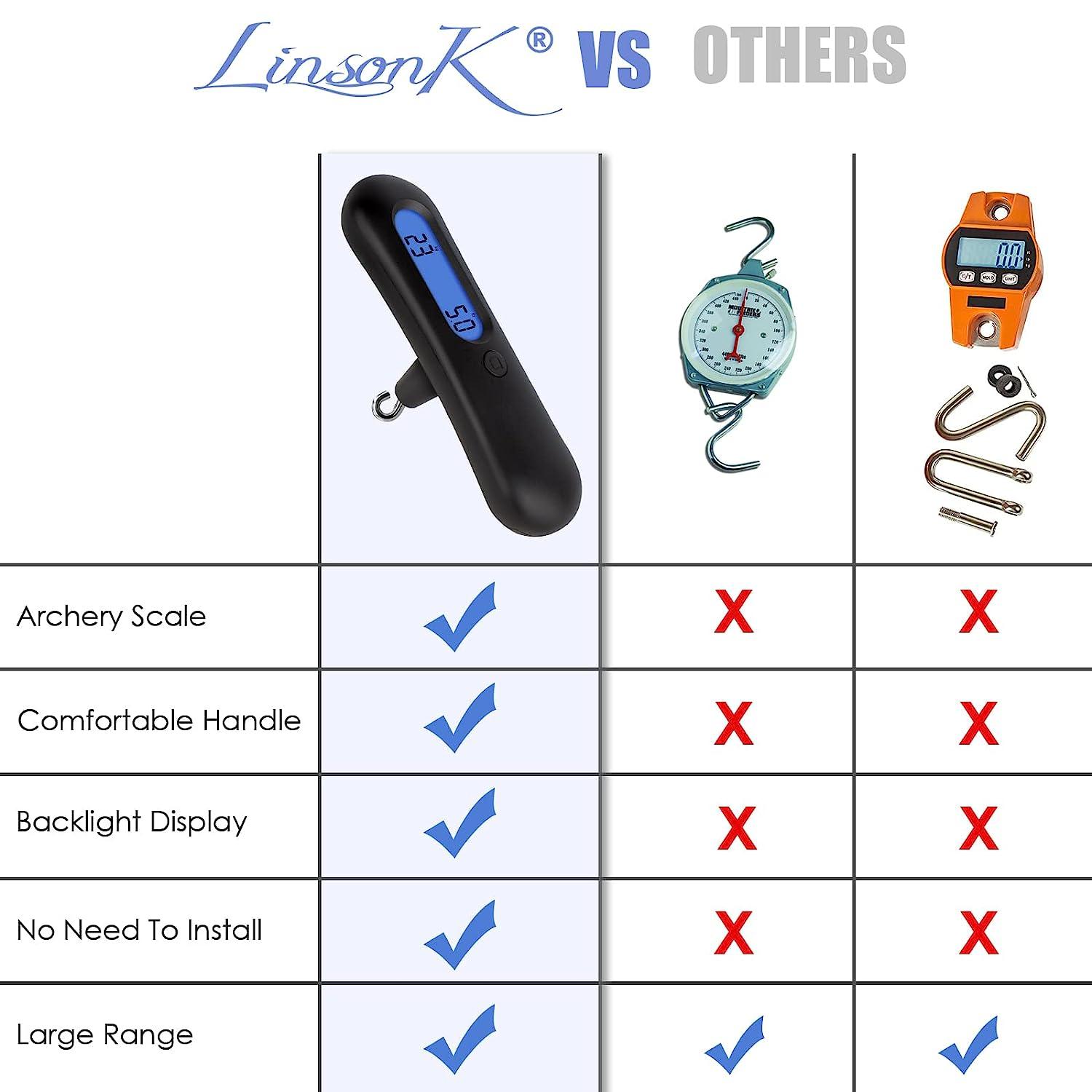 Handheld Archery Bow Scale - Clear LCD Display, 110lb/50kg Capacity ...