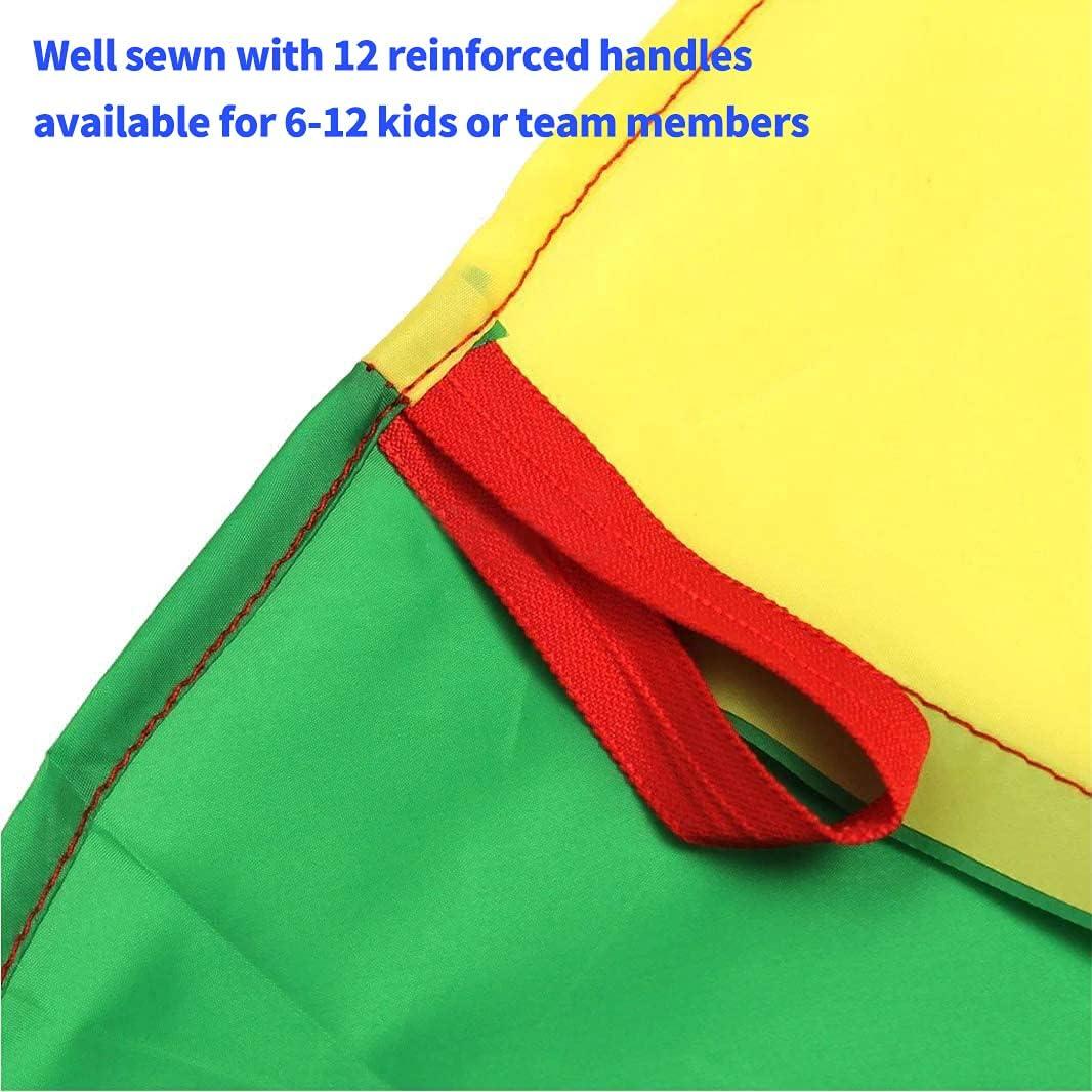 Outdoor Games 6ft, 10ft, 20ft Play Parachute Kids Rainbow Parachute Toy ...