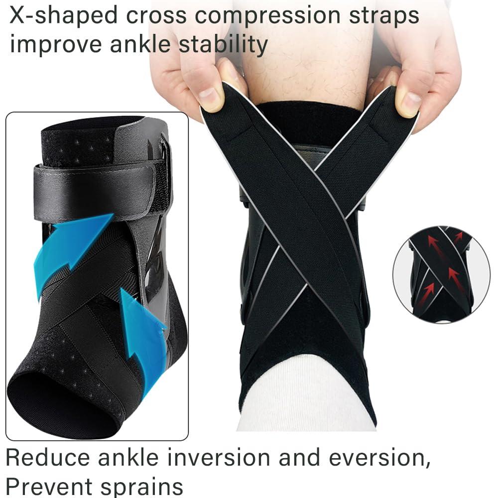 Ankle Support Brace with PE Stabilizers - Non-Slip Breathable Material ...