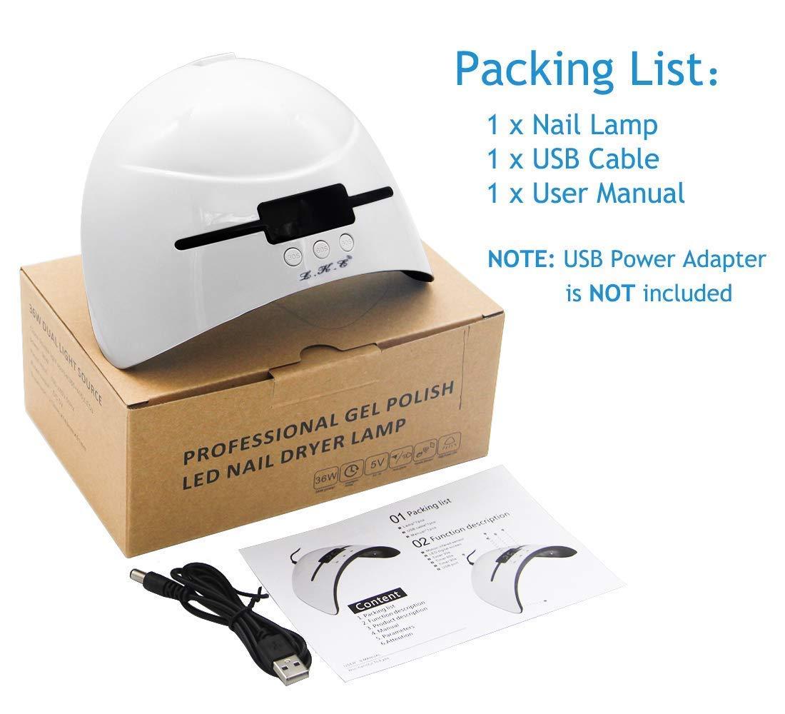 Professional 36W UV LED Nail Lamp with 3 Timers | Gel Polish Curing ...