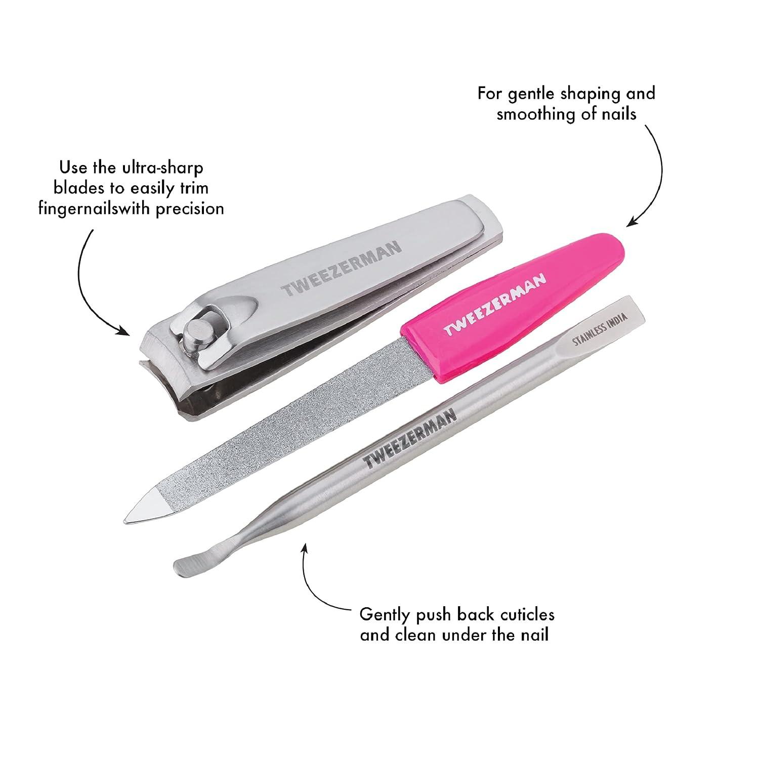 Tweezerman Mini Manicure Kit - Nail Care Essentials for On-the-Go ...