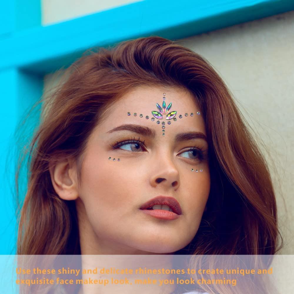 Sparkling Face Gems: Self-Adhesive Rhinestone Body Jewels - Perfect for ...
