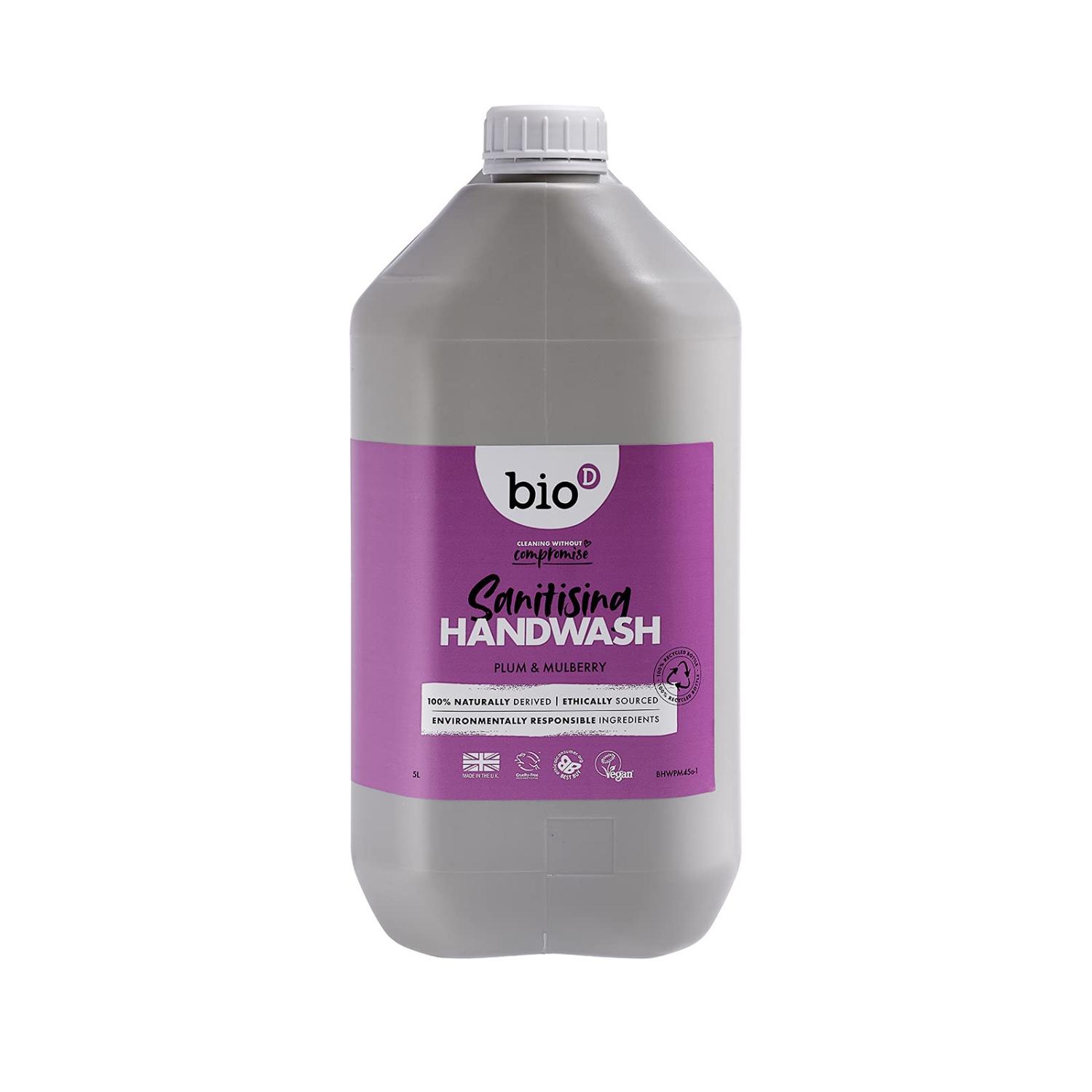 Bio-d Plum & Mulberry Sanitising Hand Wash 5Ltr - Natural & Effective ...