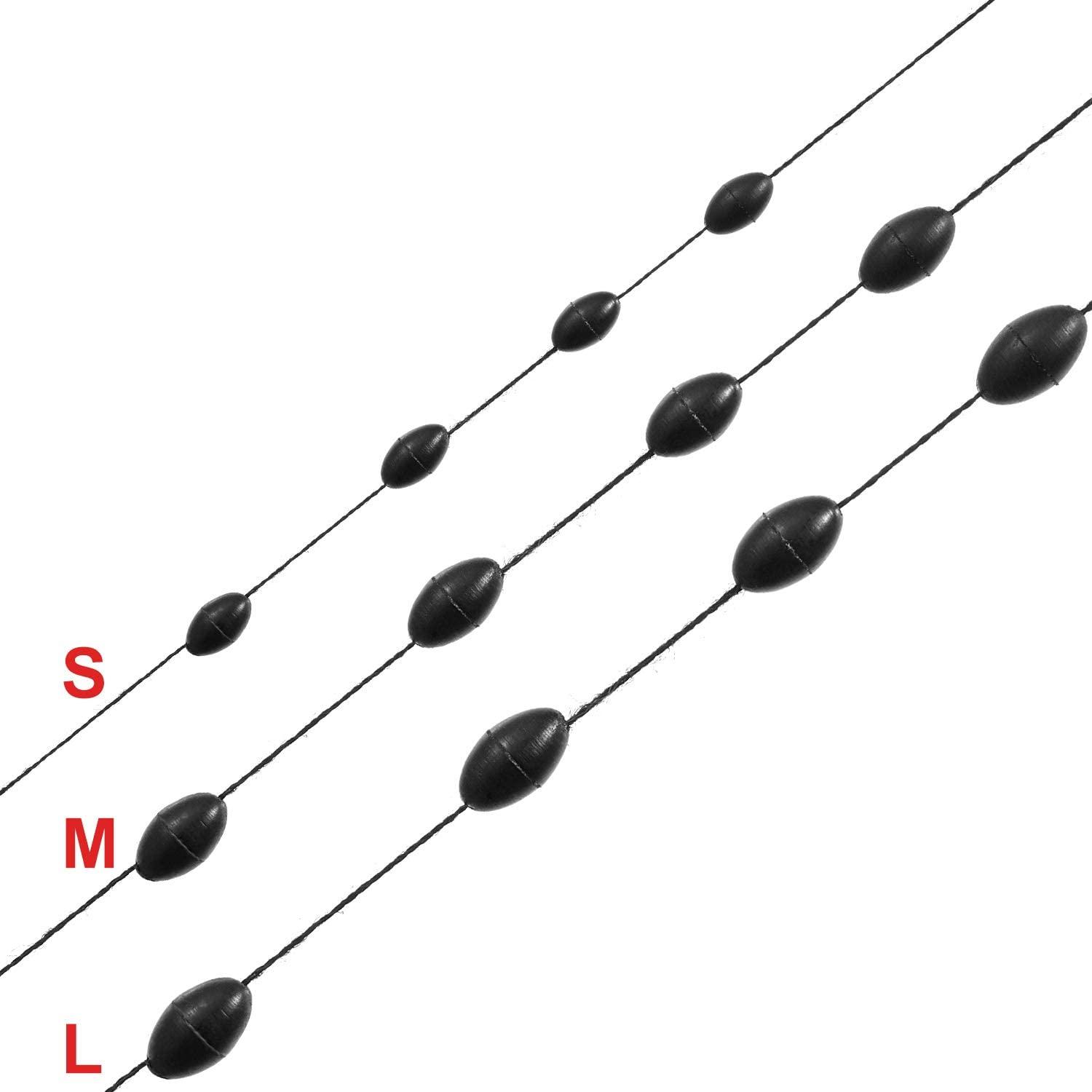 Outus 1200 Fishing Rubber Bobber Beads Stopper 6-in-1 Black Float ...