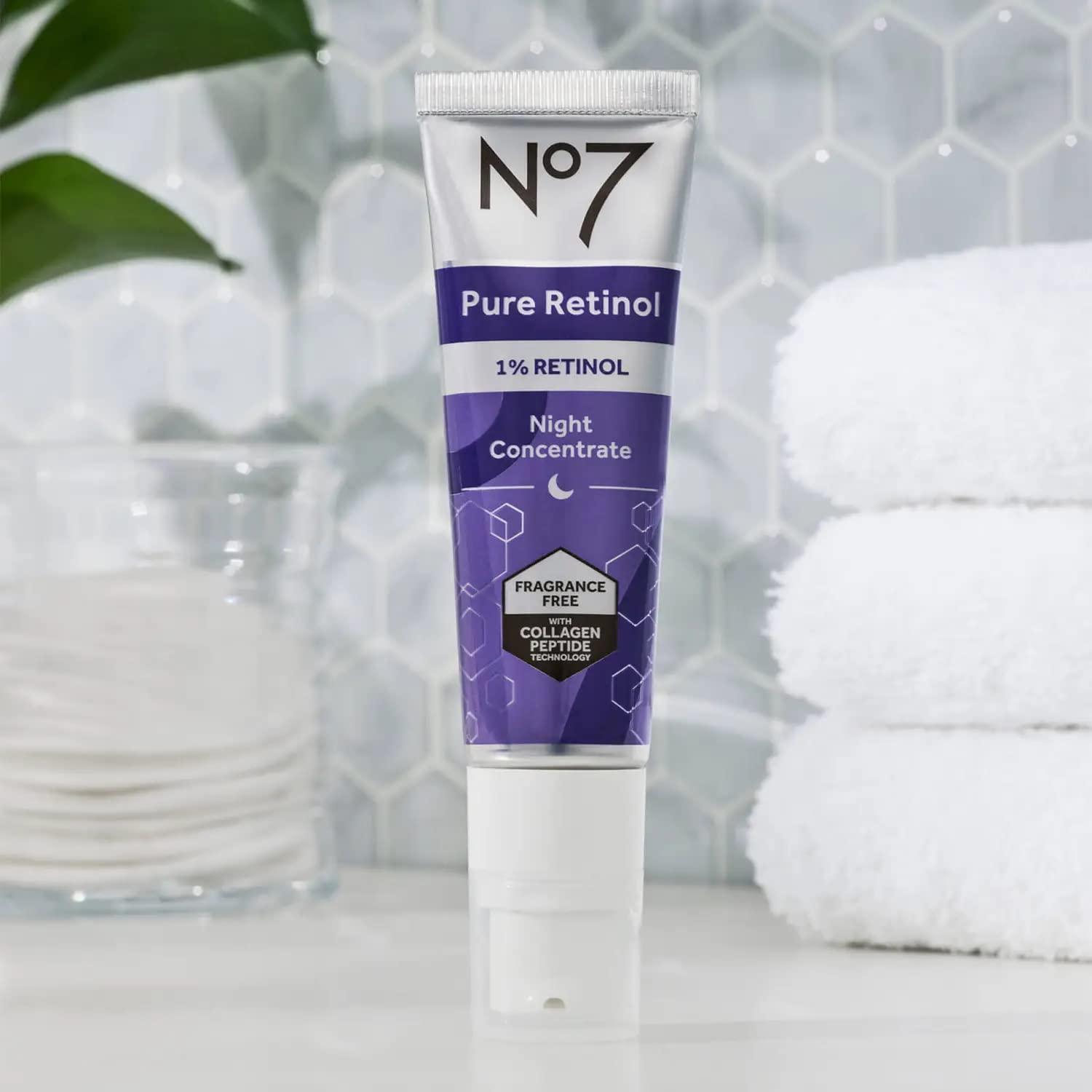 No7 Pure Retinol 1% Night Concentrate - Anti Wrinkle Serum with ...