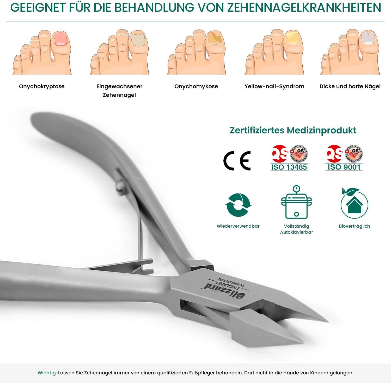Blizzard Podiatrist Ingrown Nail Clippers for Men - German Forged 6 ...