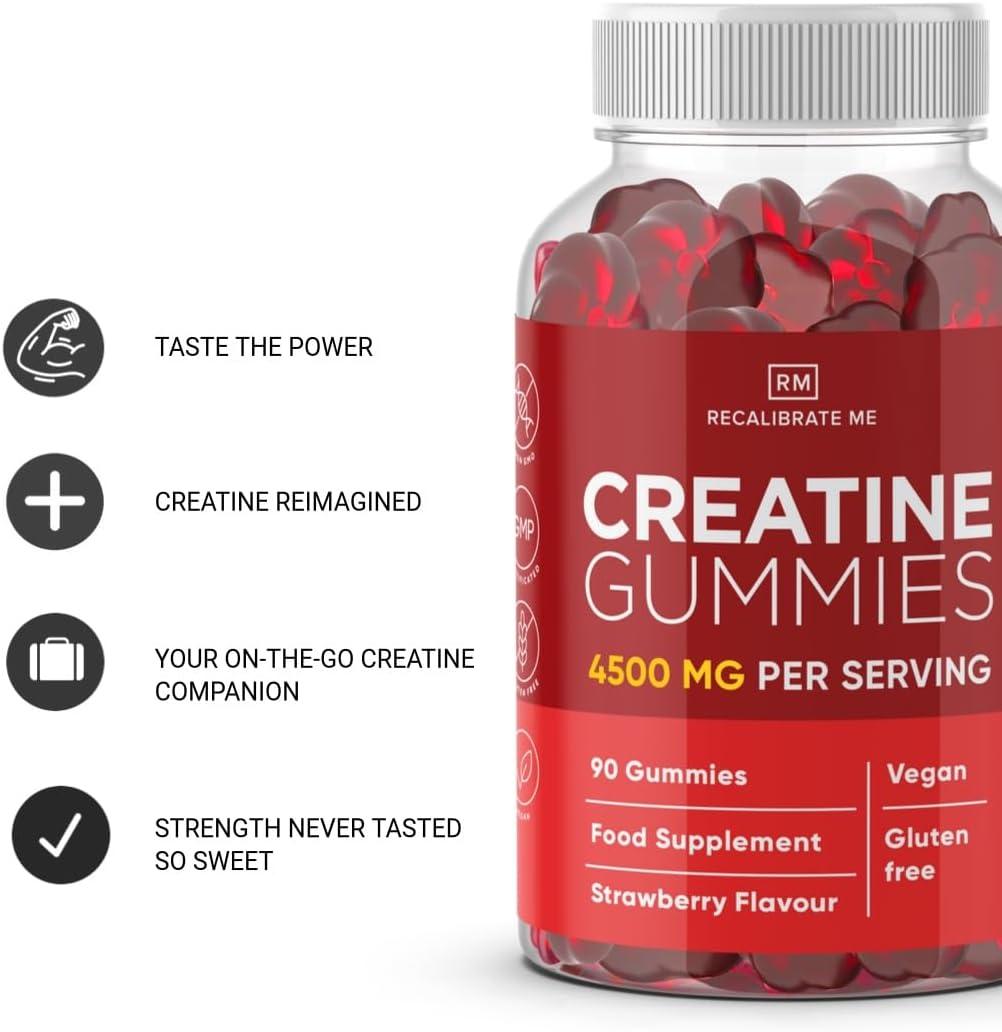 RM Creatine Gummies 4500mg - 90 Chewable Pre Workout Gummies ...
