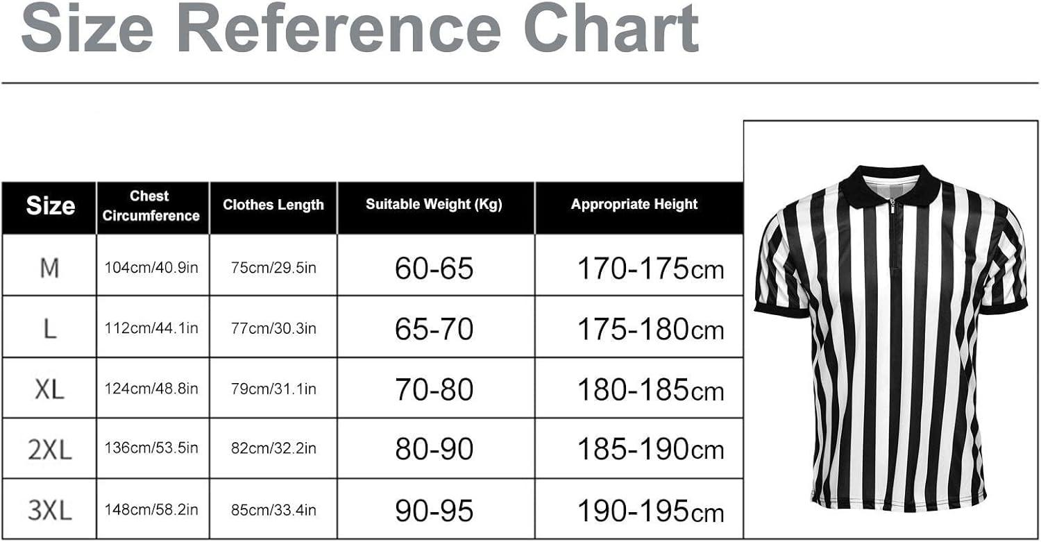 Men's Official Referee Shirt | Black & White Striped Jersey for ...