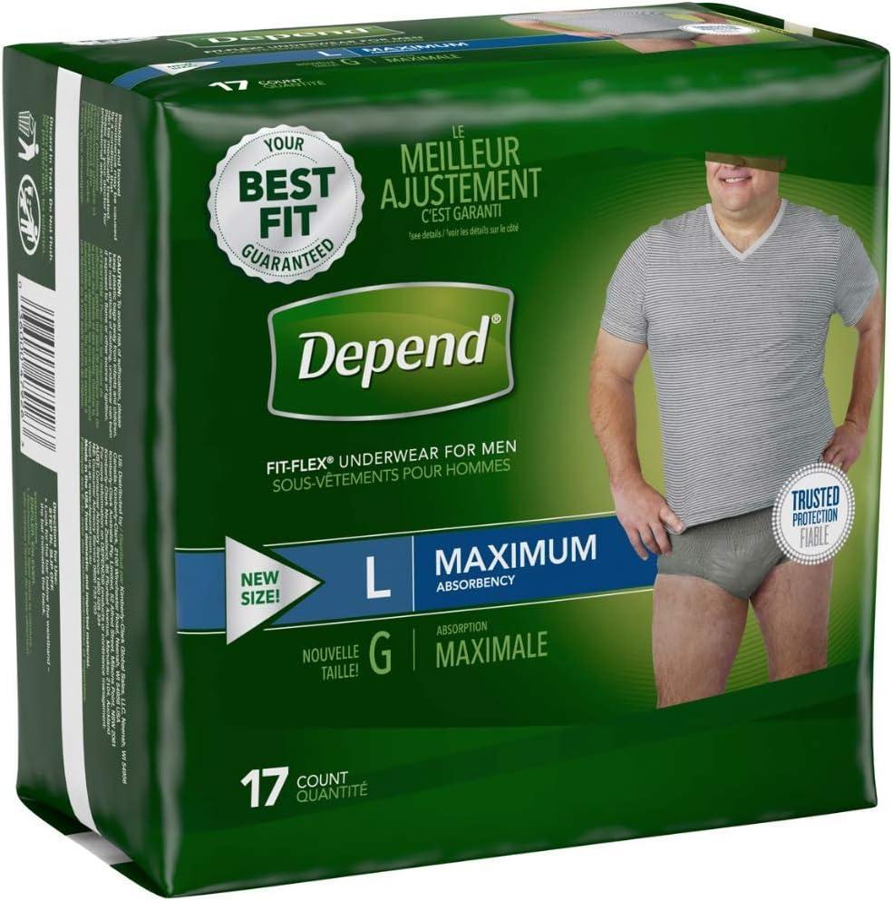 Depend Fit Flex Underwear, Large Size, Maximum Absorbency - 1 Count ...