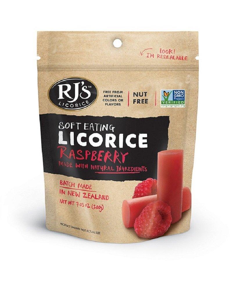 Soft Eating Raspberry Licorice - RJ's Licorice 7.05oz Bag - NON-GMO, NO ...