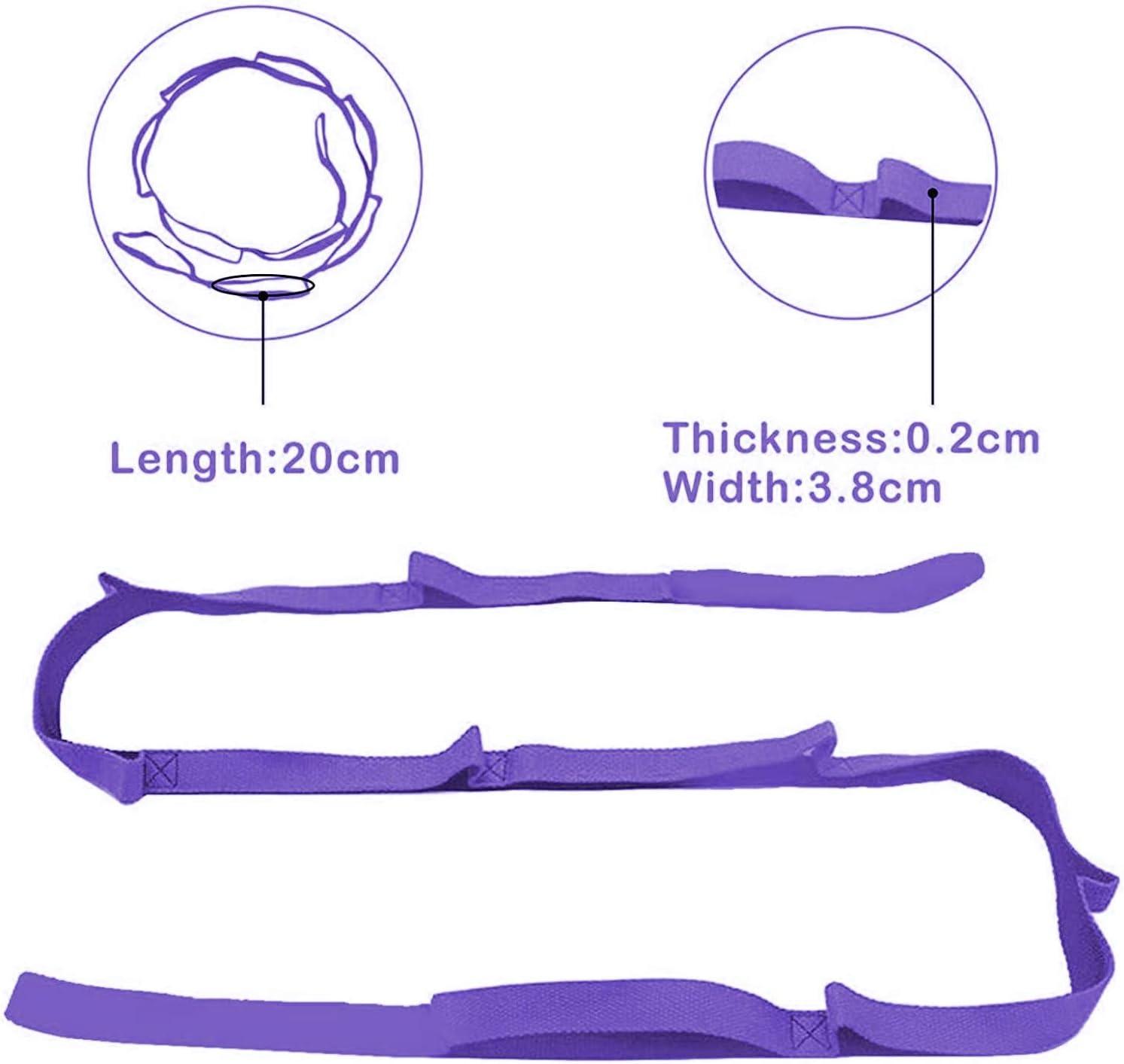 MJIYA Yoga Stretch Exercise Strap with 10 Flexible Loops - Purple | Buy ...