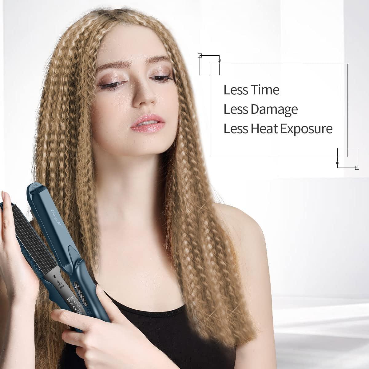 CkeyiN Hair Crimper Professional Crimping Iron with 4 Interchangeable ...