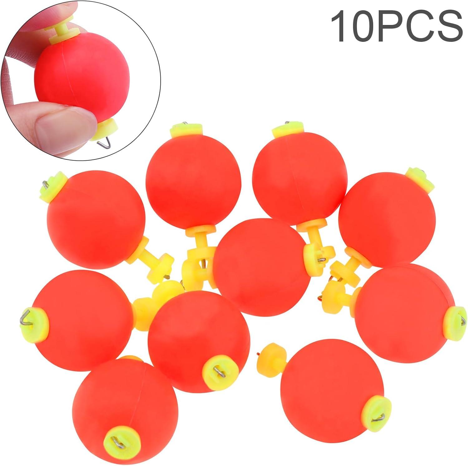 Origlam 10-Piece EVA Foam Fishing Bobbers Set - Snap Push Button Round ...