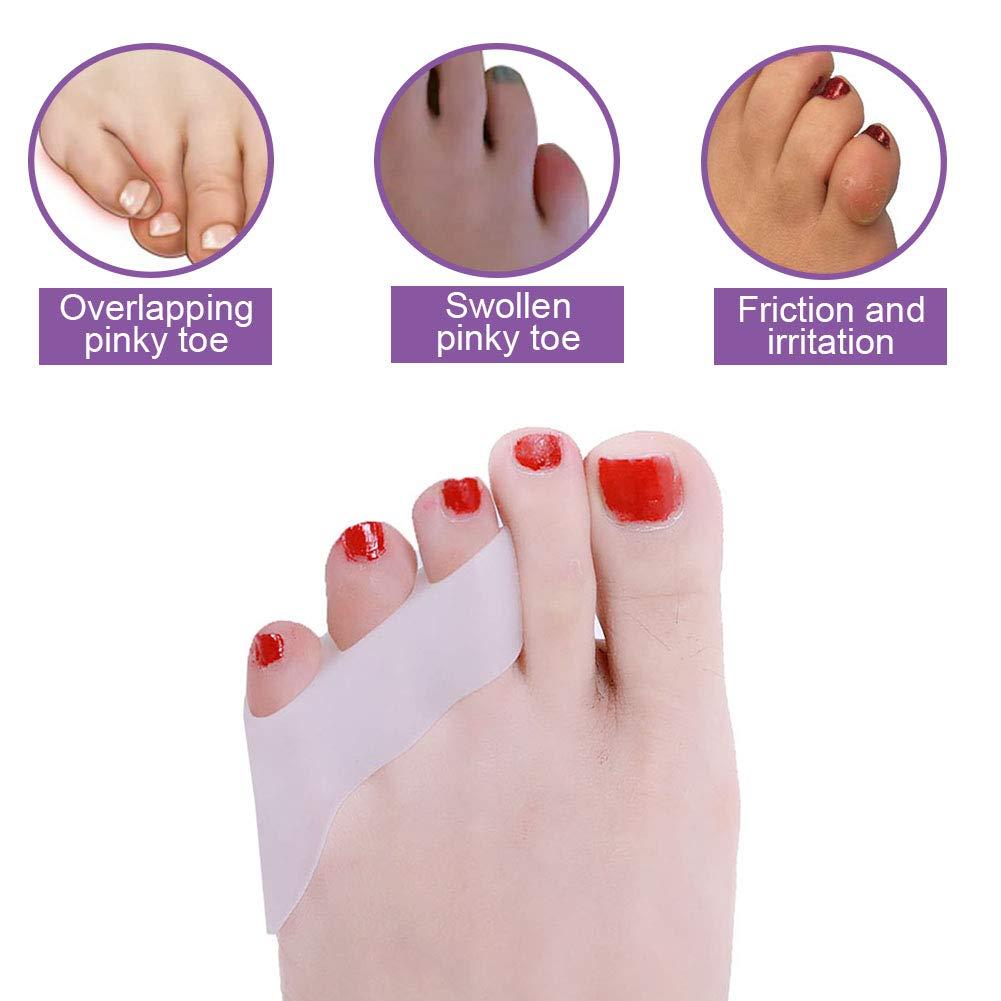 Pinky Toe Separator 8-Pack | Gel Little Toe Spacer for Toe Pain Relief ...