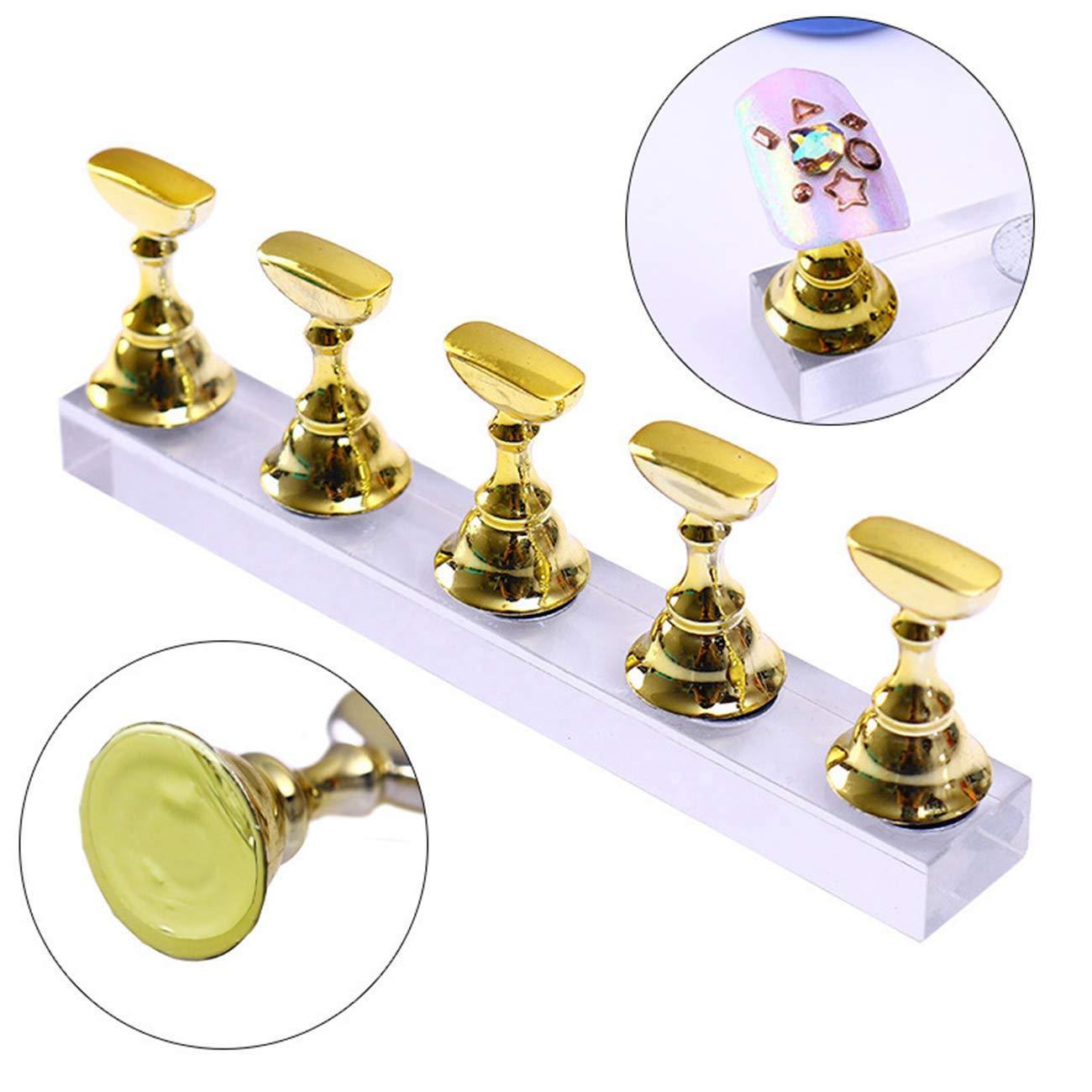Tinsow Acrylic Fingernail DIY Nail Art Display Stand - Gold | Practice ...
