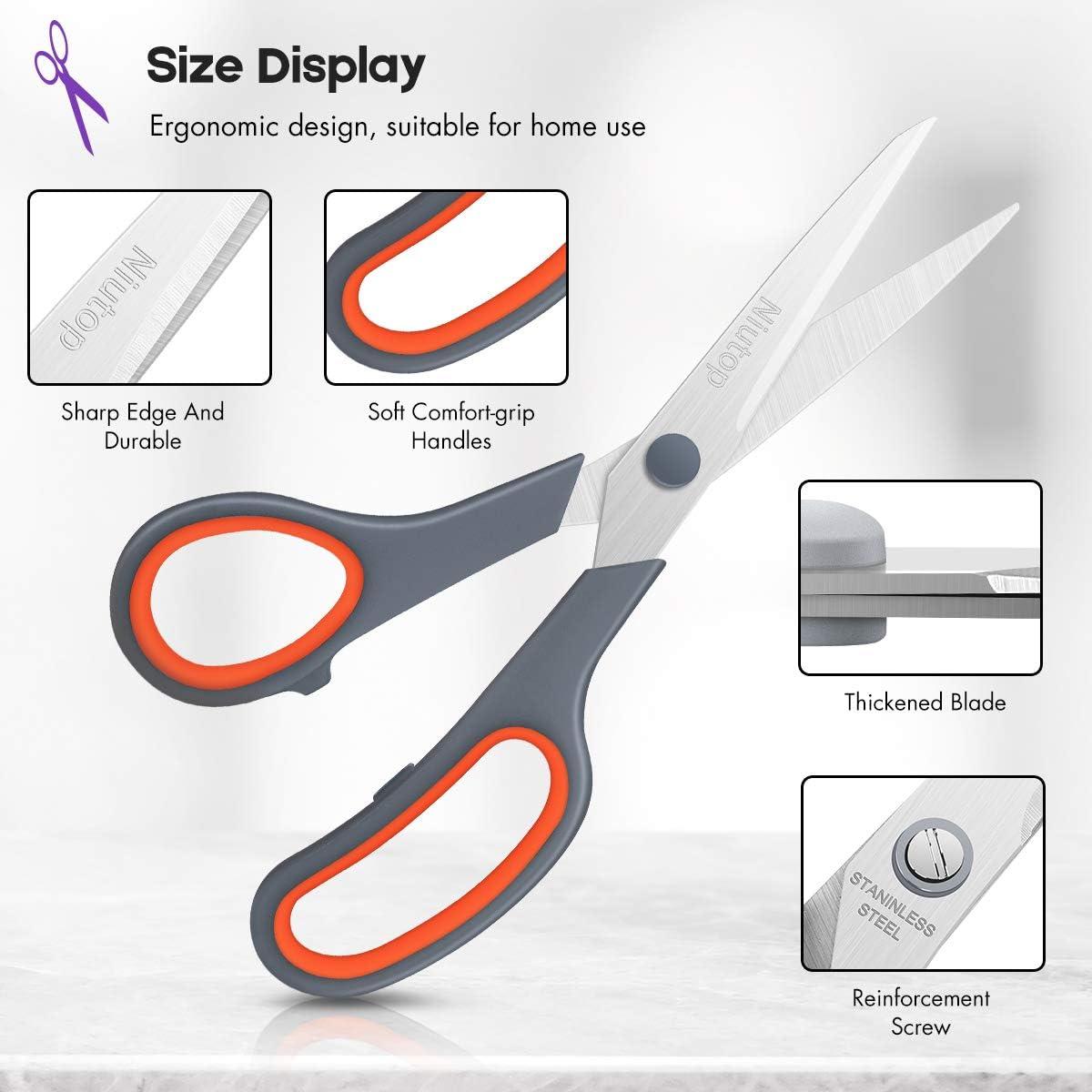 Scissors Bulk Set of 5-Pack Niutop 8" Multipurpose Sharp Sewing Craft ...