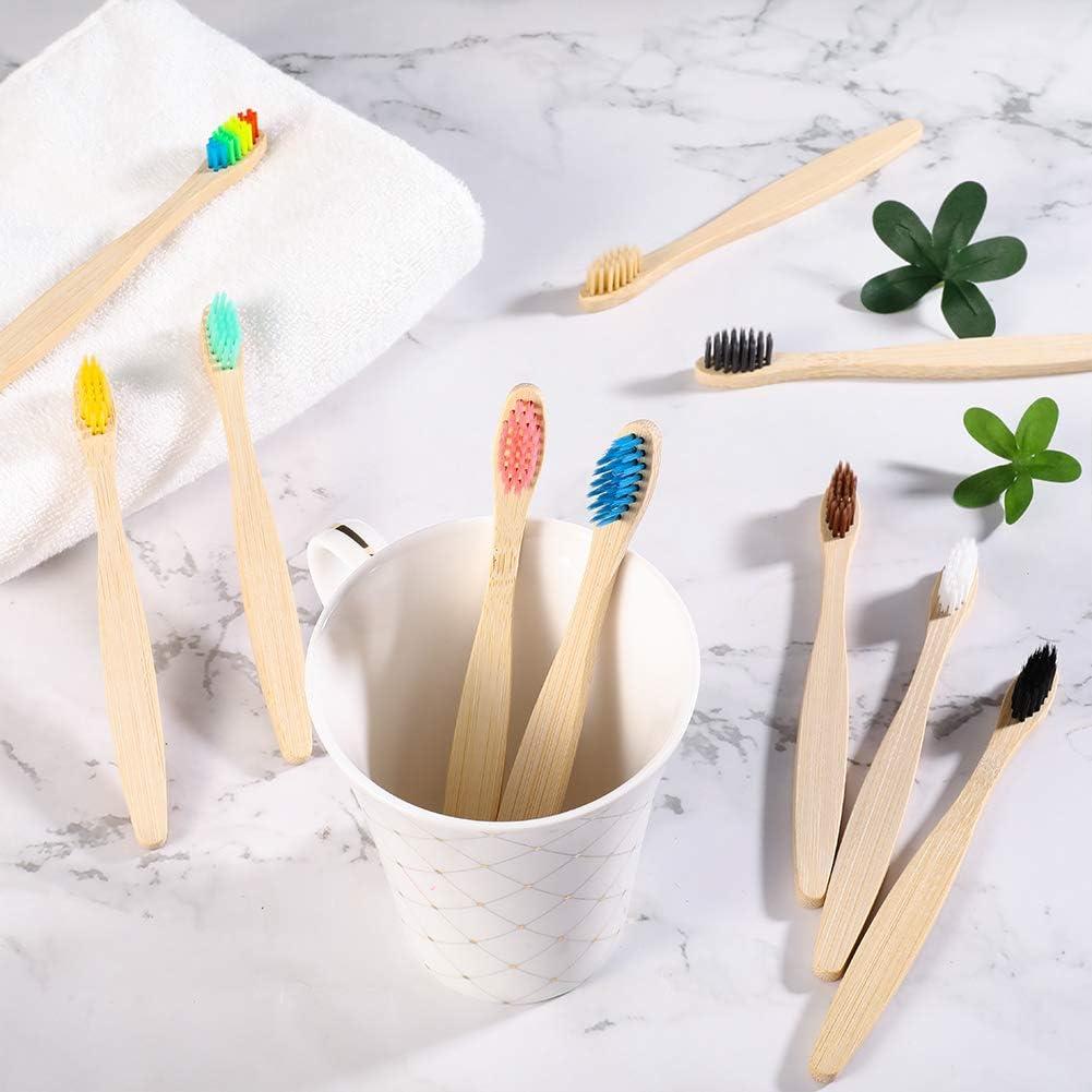 20 Pcs Ergonomic Kids Bamboo Toothbrushes - Biodegradable Handles for ...