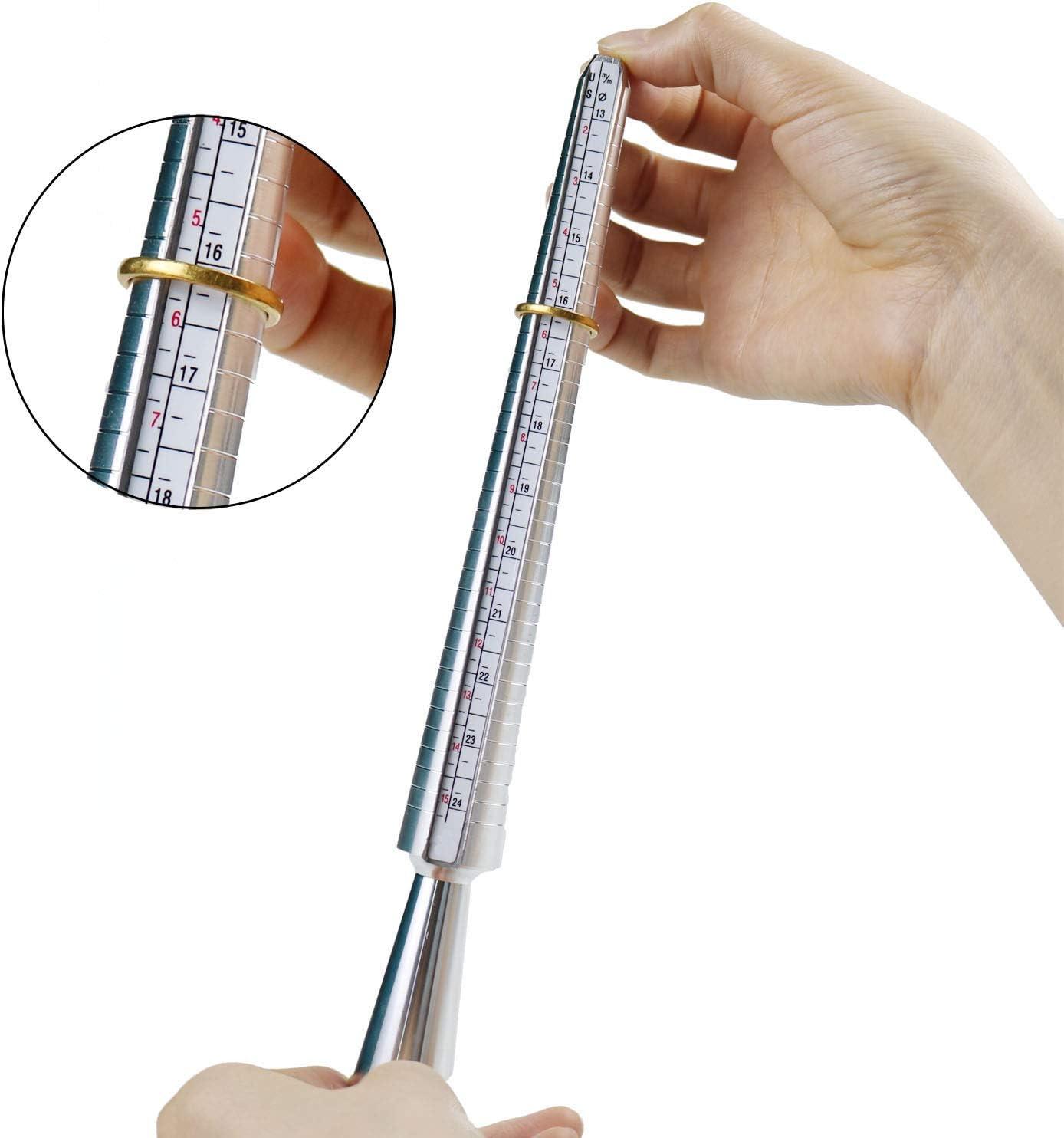 NIUPIKA Ring Sizer Set and Mandrel Finger Sizing Gauge with Rubber ...