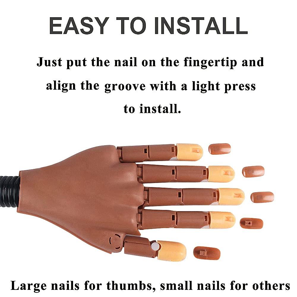 Professional Nail Practice Hand with 100 Nail Tips - Adjustable False ...