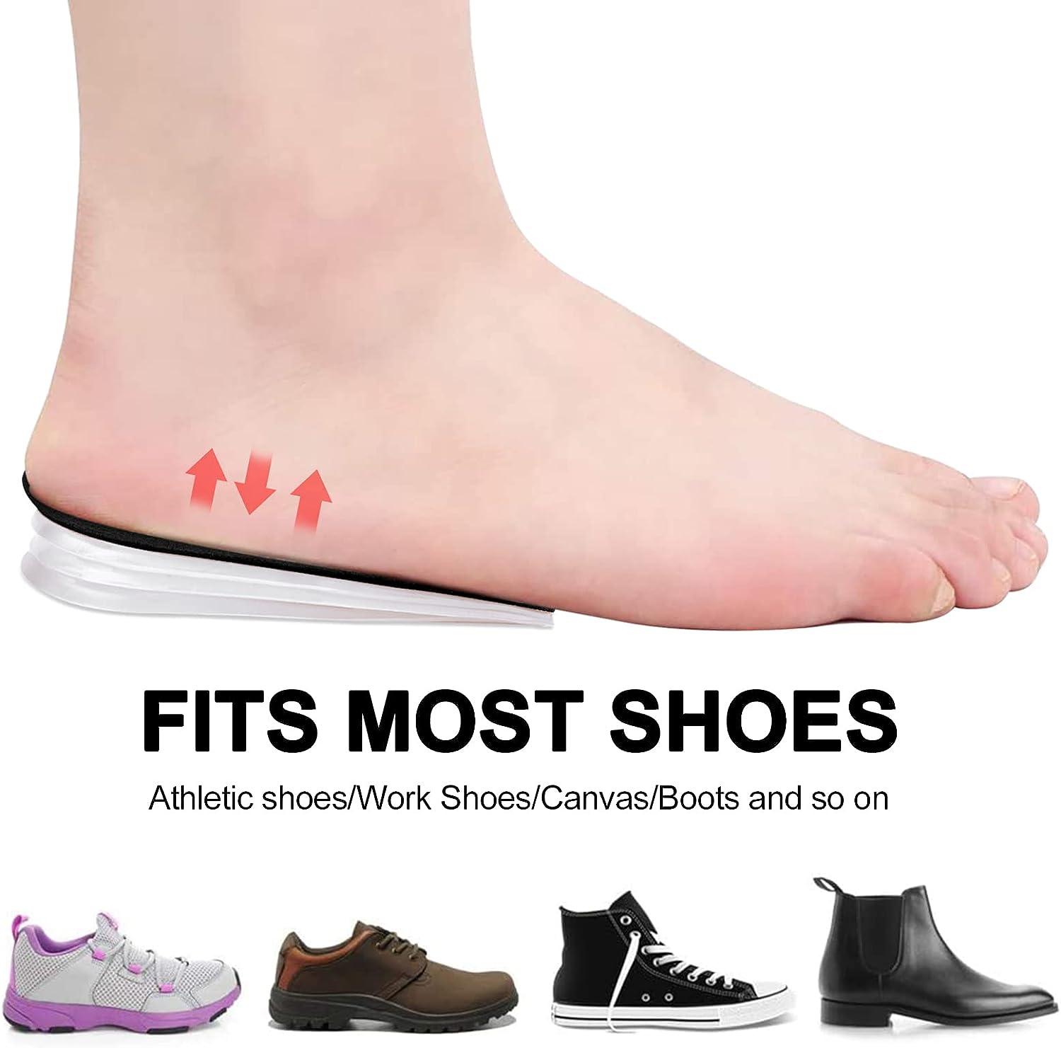 Height Increase Insoles - 4-Layer Gel Heel Lifts for Leg Length ...