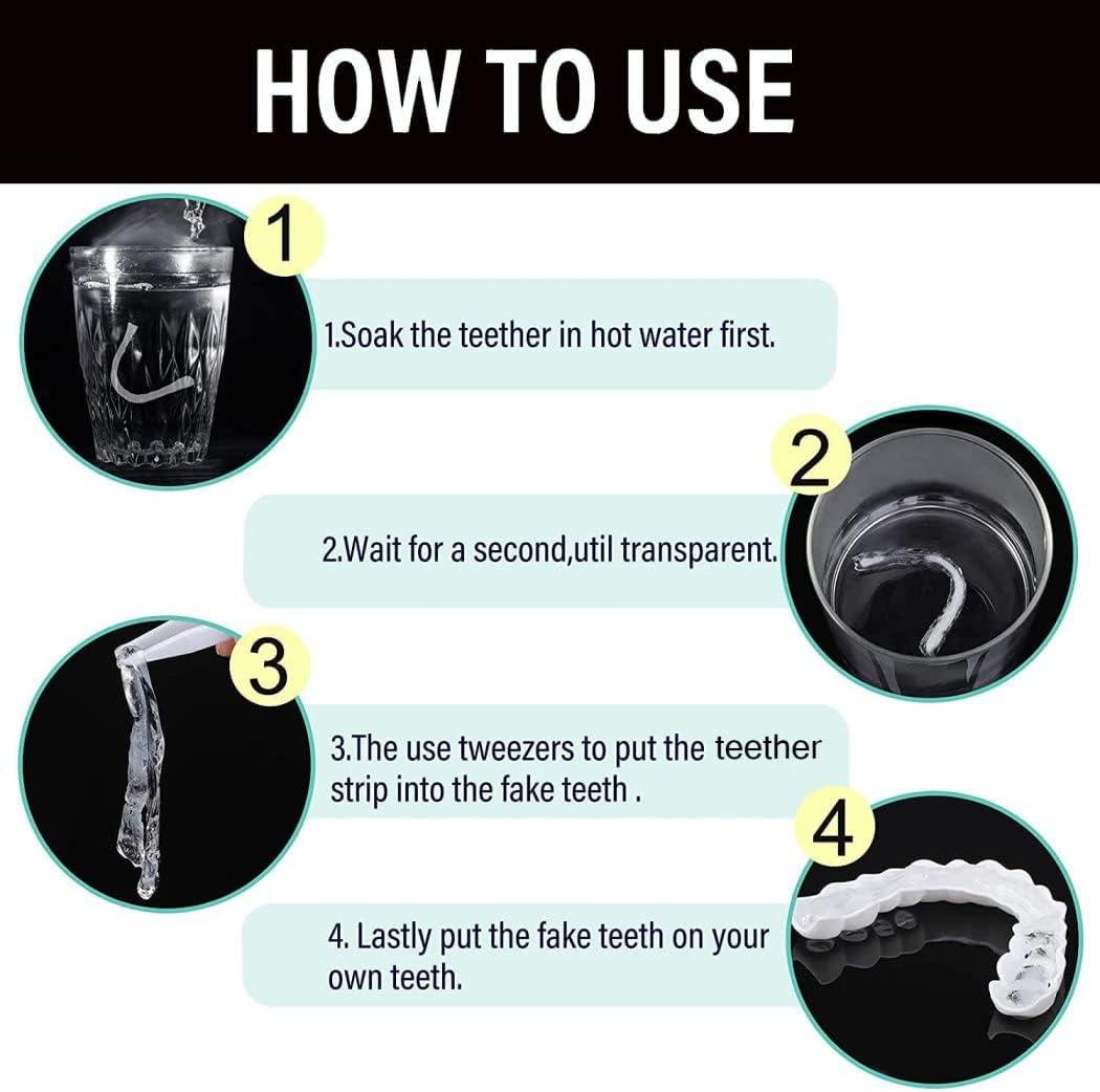Upper & Lower Temporary Dentures | Thermal Adhesive Pearls for ...