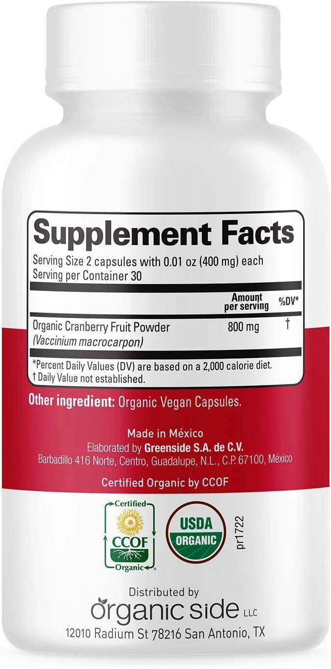 OS Organic Cranberry Capsules - UTI Prevention - USDA Certified - Non ...