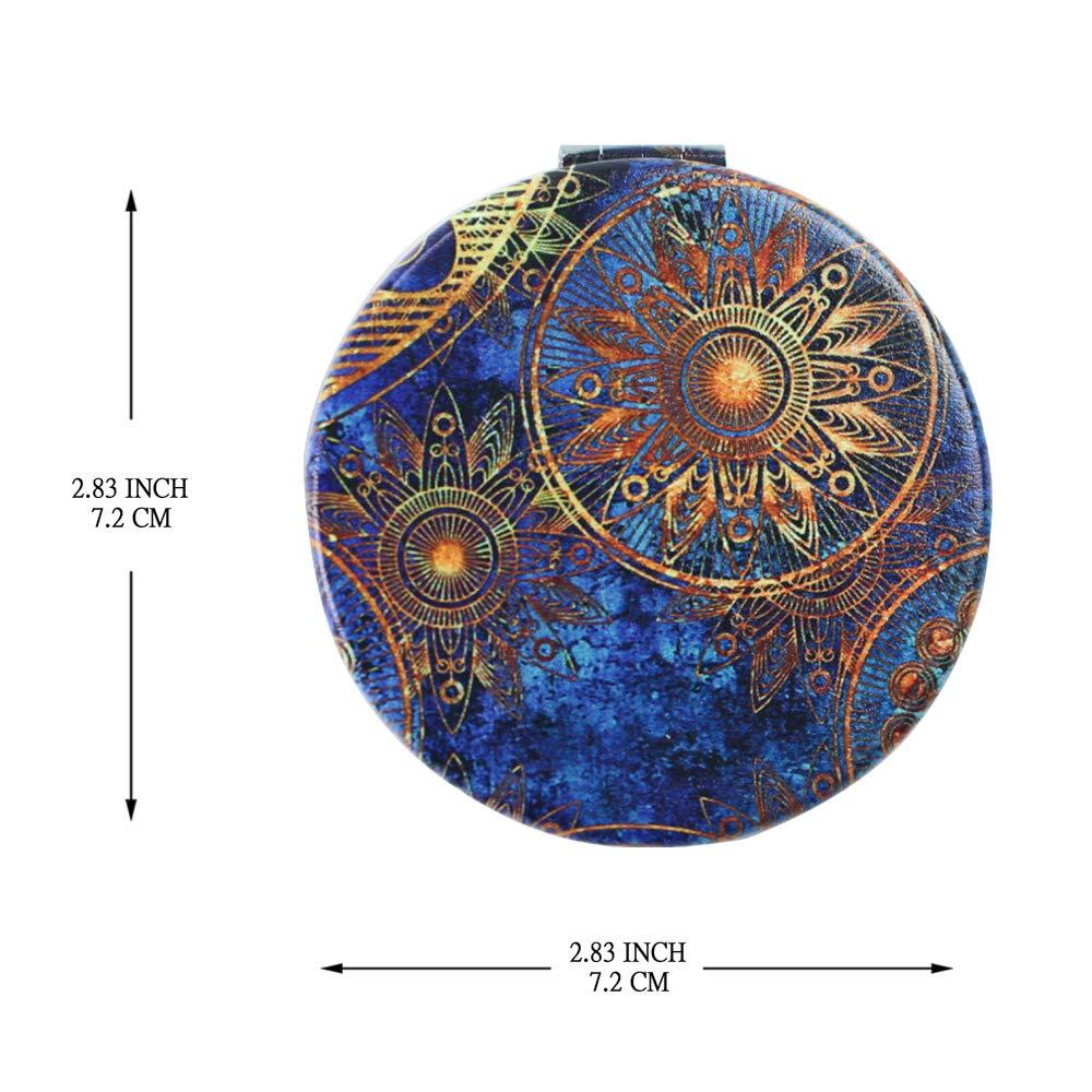 Lizimandu Metal Compact Mirror - 3X Magnifying Makeup Mirror - Blue ...
