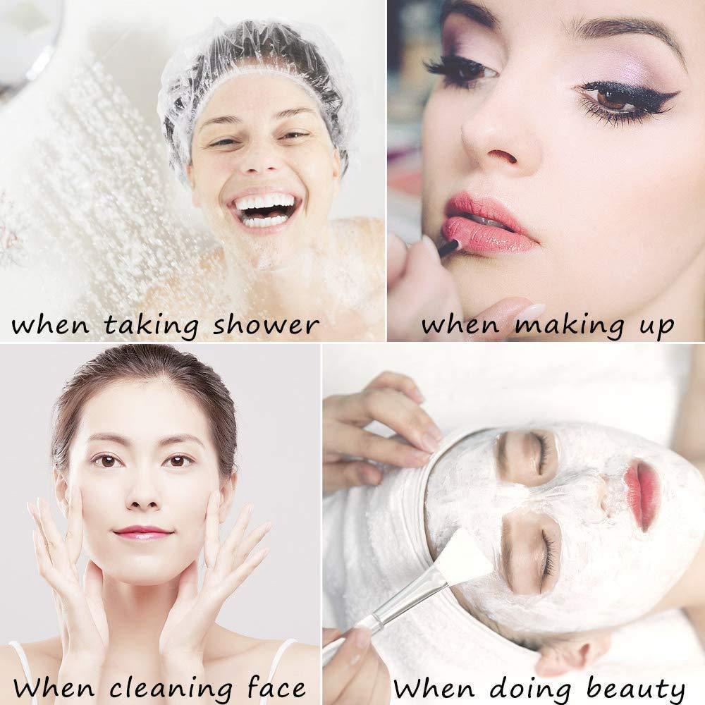 Buy Disposable Waterproof Shower Hoods - 100 Transparent Plastic Hair ...