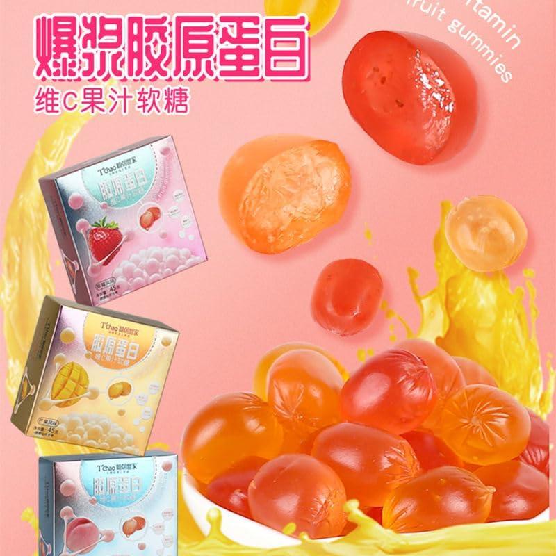 Fruit juice fudge Gummy candy healthy nutritious desserts Mango white ...
