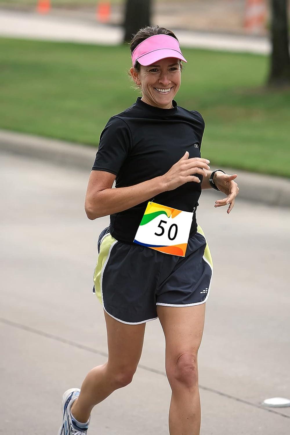 SLOYUNLU Running Bib Numbers 50/100 + Safety Pins | Tearproof ...