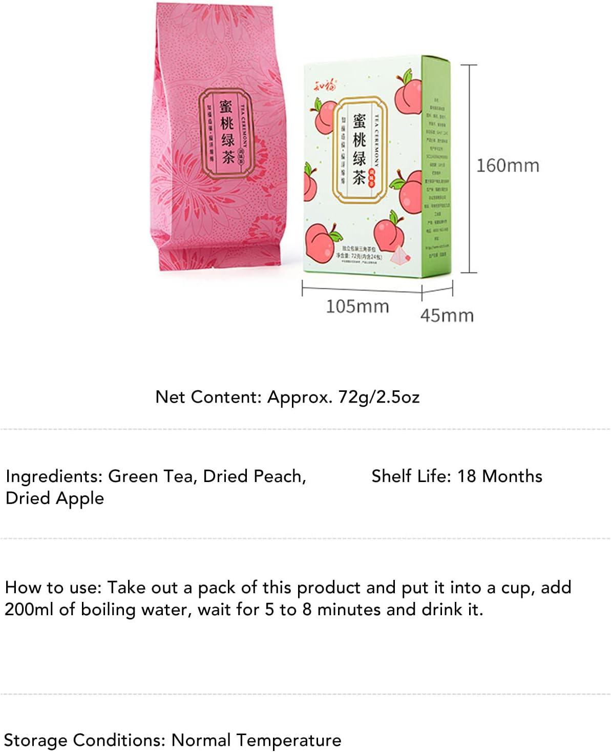 Atyhao Peach Flavor Tea Bags Peach Herbal Tea 24 Count Individually ...