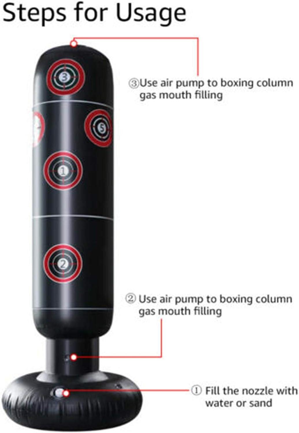 Inflatable Training Boxing Punching Bag 160cm PVC for Adults & Kids ...