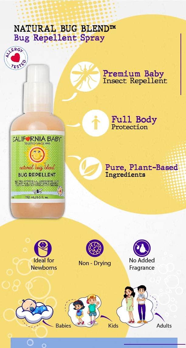 California Baby Bug Repellent Spray 6.5oz - Natural Insect Protection ...