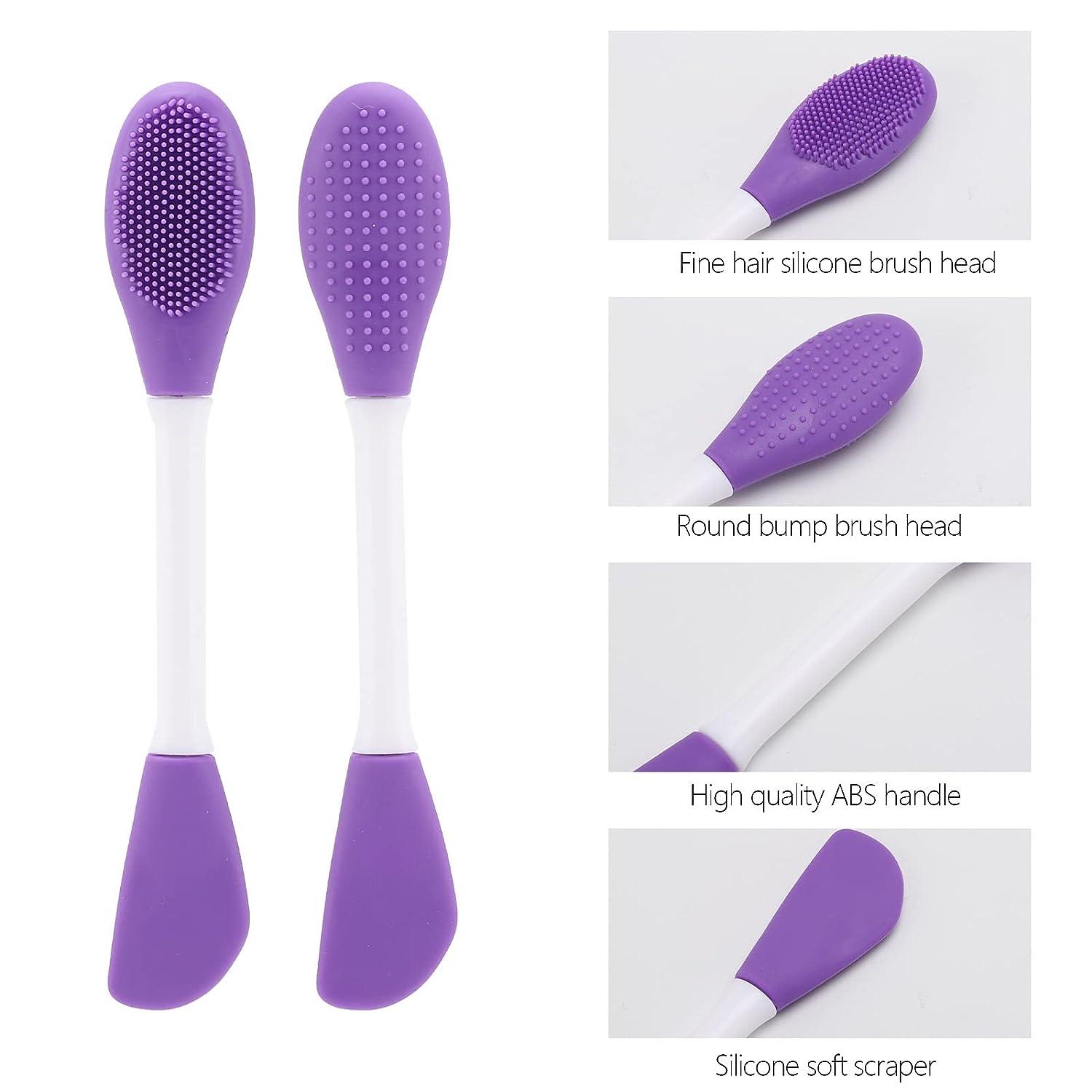 10 Pcs Silicone Face Mask Applicator & Lip Scrub Brush Tool - Double ...