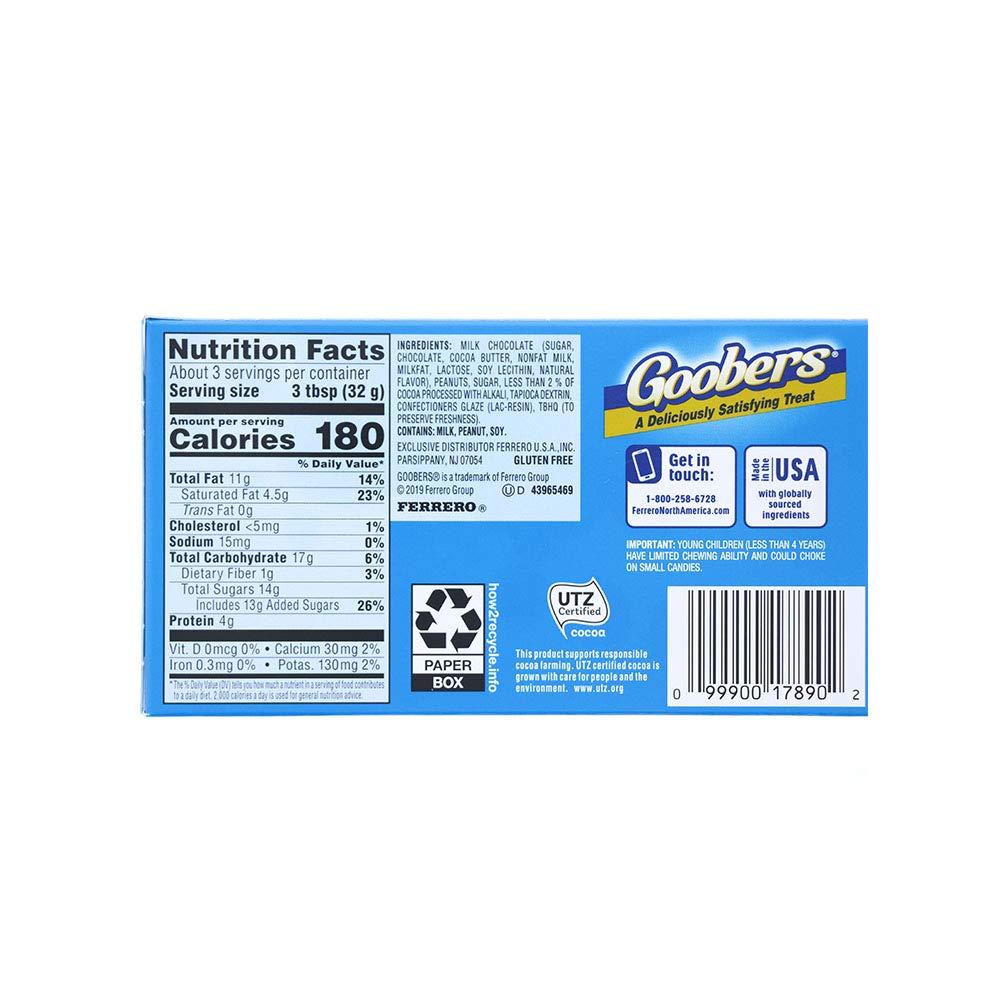 Nestle Goobers - Chocolate Covered Peanuts (Pack of 4) 3.5 oz Theater ...