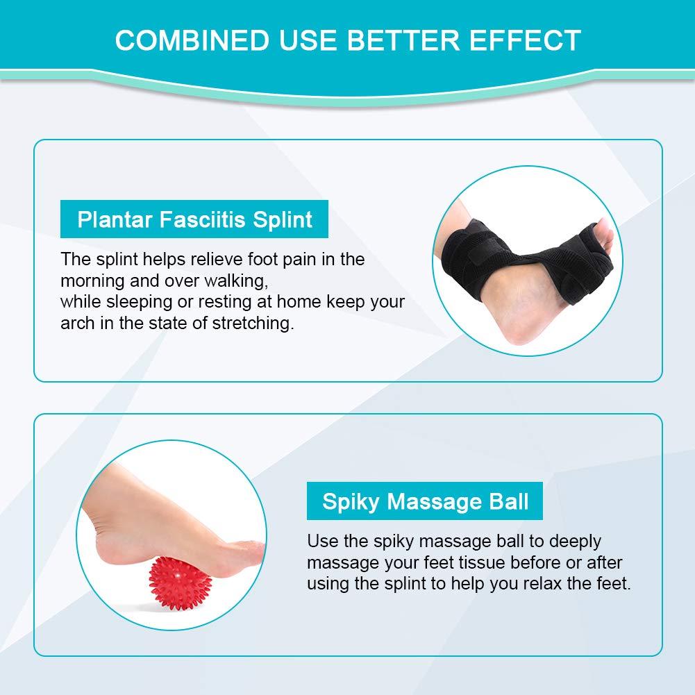 Haofy Plantar Fasciitis Night Splint with Massage Roller Ball ...