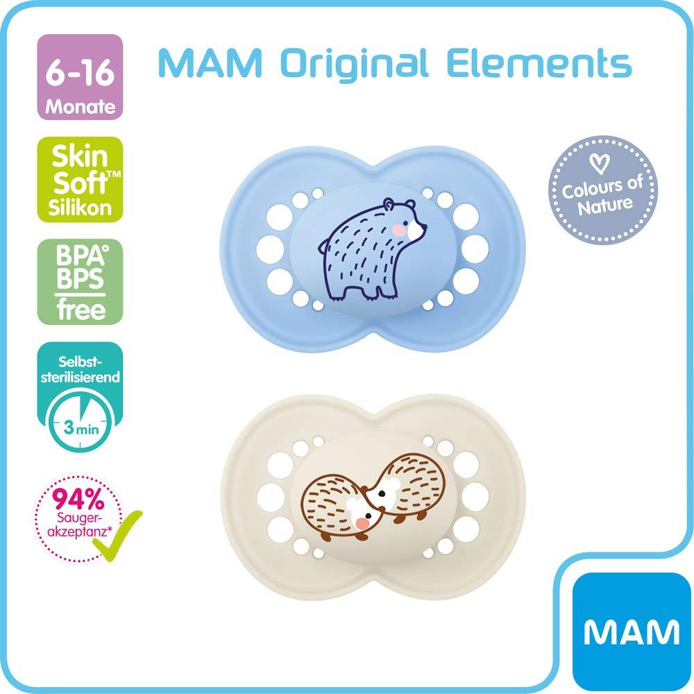 MAM Original & Air Silicone Pacifier Set for Boys (6-16 Months) | 6 ...